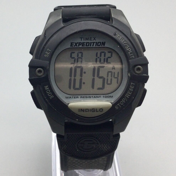 Timex Expedition Watch Men Indiglo T40941 Black Digital 42mm Date New ...