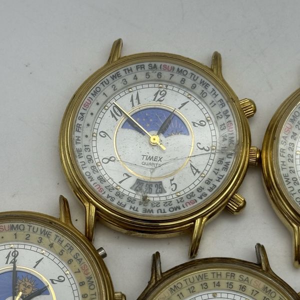 5 x UNTESTED Timex 364T Cell Sun & Moon Phase Calendar Quartz Watch ...