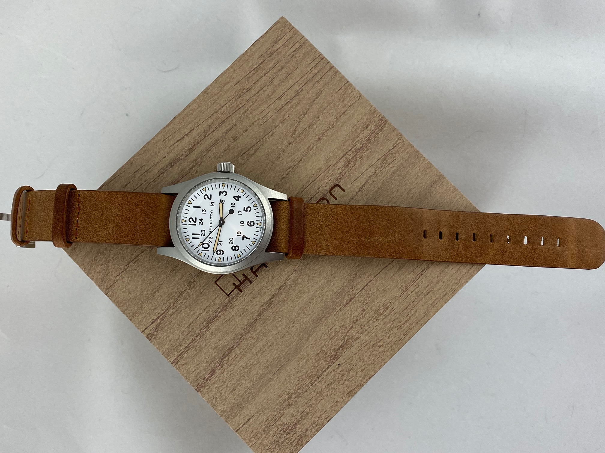 FS: Hamilton Khaki Field Mechanical 38mm White Dial H69439511 ...