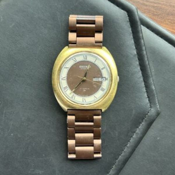 Vintage Seiko Automatic Brown Dial Stainless Steel Men's Watch 7006 ...