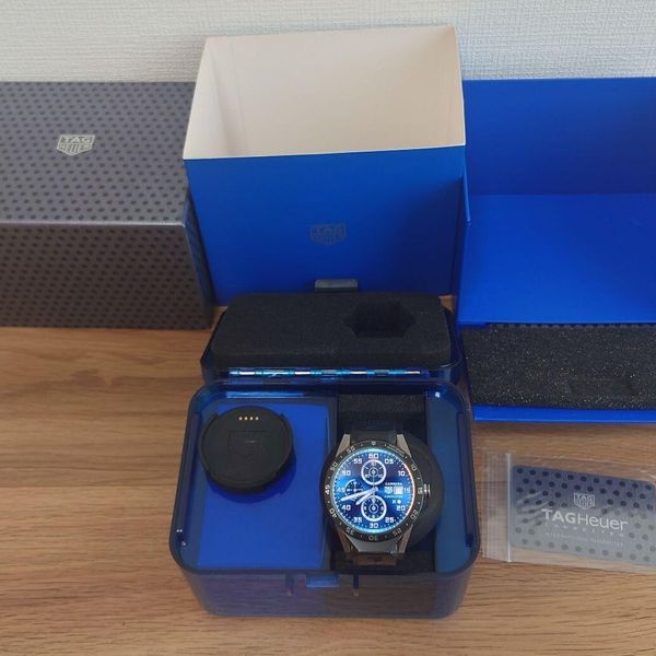 TAG Heuer Carrera Connected Blue Smartwatch Stainless Steel & Rubber w ...