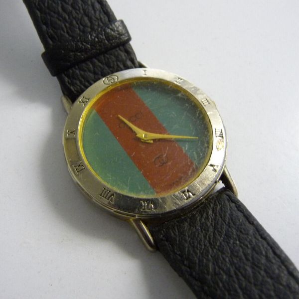 Vintage Gucci promotional wrist watch; 1990's era; analogue tri-colour ...