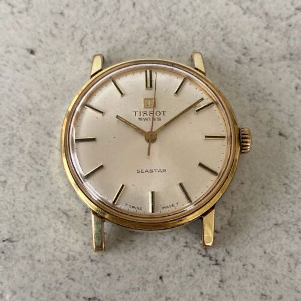 Vintage Tissot Seastar Manual Wind Gold Plated Swiss Watch - Non Runner ...