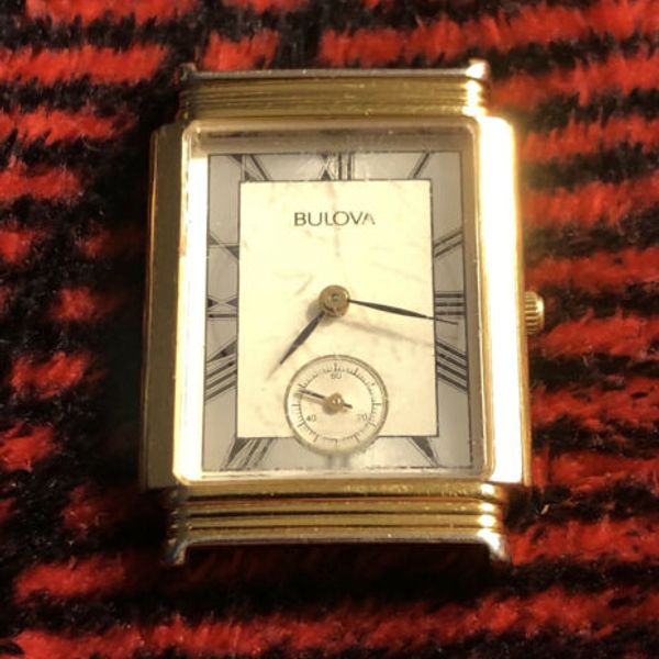Vintage Bulova Tank 1992 Quartz Mens Watch Roman Numerals | WatchCharts ...