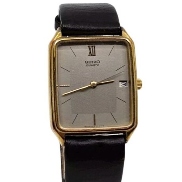 Vintage Seiko Quartz Mens Slim Profile 29x27mm Watch Gold Tone Working | WatchCharts Marketplace