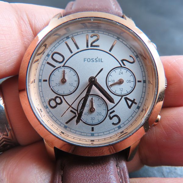 All Steel Fossil Chronograph 24 Hours Quartz Unisex Watch | WatchCharts ...