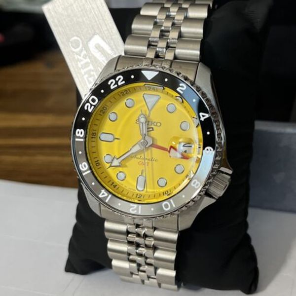 SEIKO 5 Automatic Yellow SKK GMT Stainless Steel Men's Watch - SSK017 ...