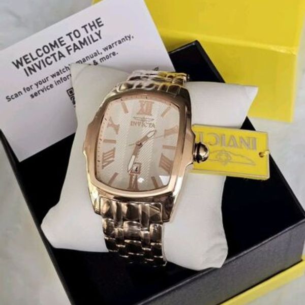 Invicta - Lupah - Rose Gold Plated - Textured Cream Dial - Quartz mens ...
