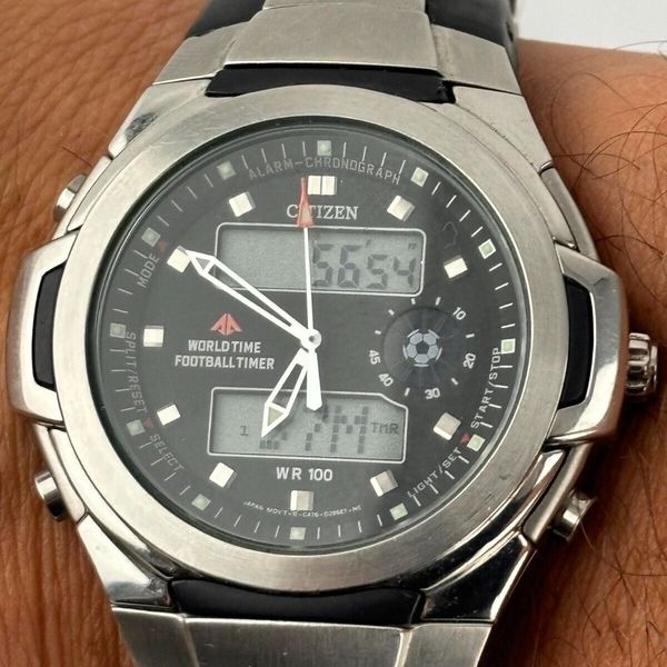 Citizen Promaster C470 World Time Football Timer Ana Digi Men's Sport ...