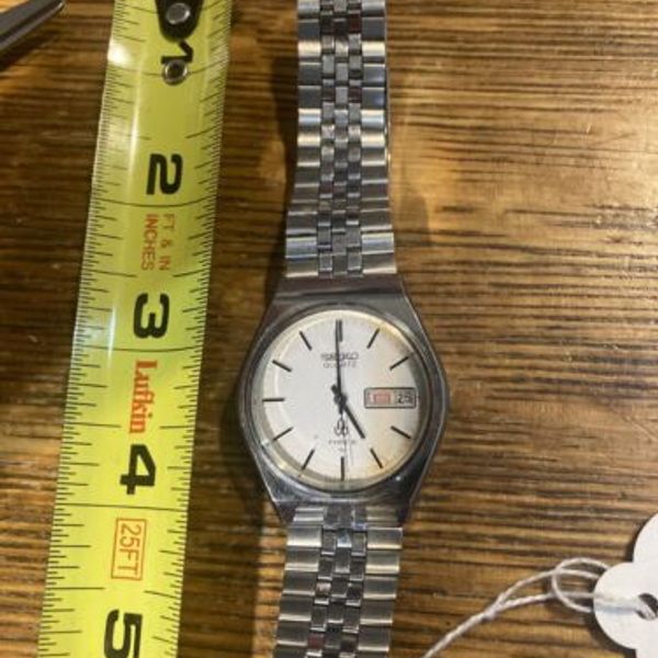 Seiko Type II Quartz Wristwatch Original Band Silver Dial Non Runner ...