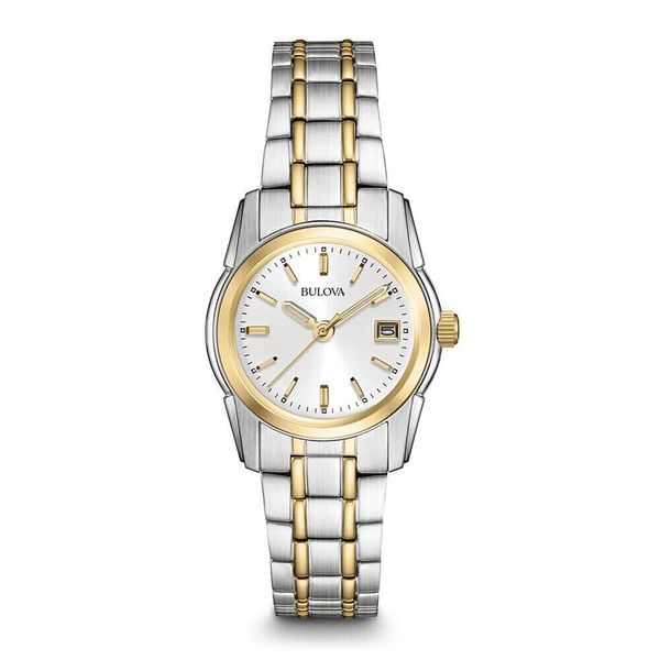 Bulova Classic 98M105 Quartz Silver Dial Two-Tone Stainless Steel Women ...