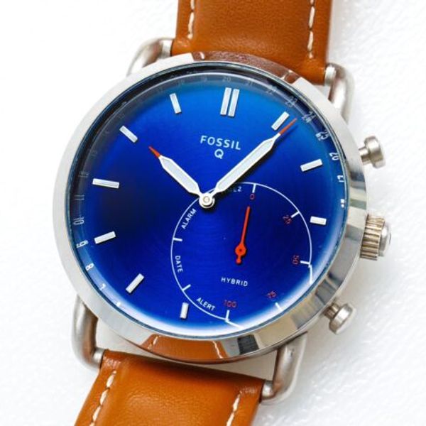 Fossil Q Hybrid Smart Watch Bluetooth NDW2A1 Blue Dial Light Brown ...