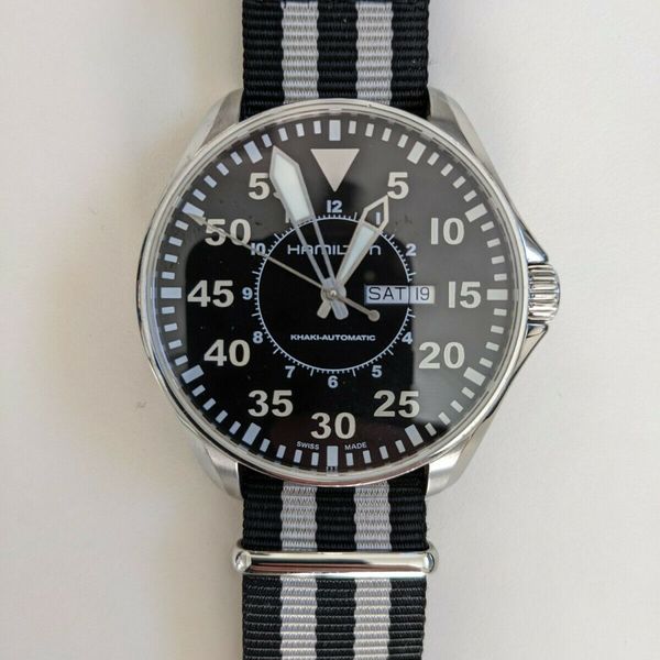Hamilton Khaki Aviation Men's Black Watch - H64715535 | WatchCharts ...