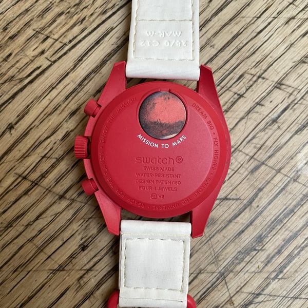 Moonswatch Mission To Mars Omega Swatch Speedmaster Watch Red White ...