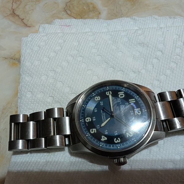 Hamilton Khaki Field Blue Dial Titanium Automatic 38mm H70205140 ...