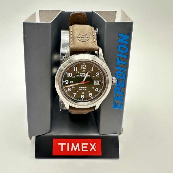 New Timex Expedition Metal Field Leather Strap Indiglo Night Light ...