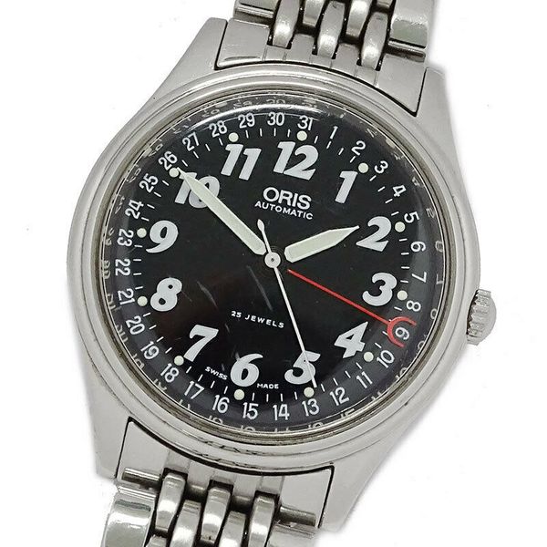 RARE!! ORIS Men’s Automatic Watch 7461 654 Pointer Date Black Dial ...