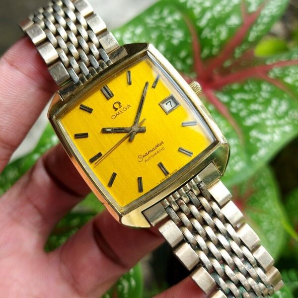RARE Omega Seamaster Tank Automatic Original 1010 Yellow Dial Repaint ...