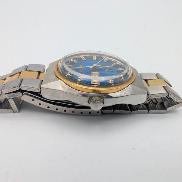 Vintage Timex Falcon Eye Quartz Watch w/ Blue Dial Face & Date ...