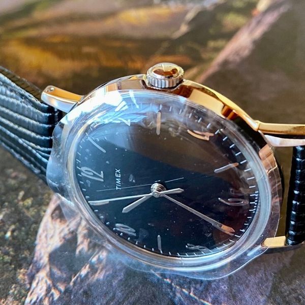 Timex Marlin 34mm Hand Wind Mechanical Watch 1960â s Reissue NEW Black ...