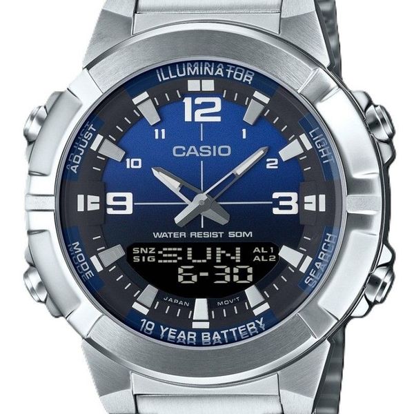 Casio Analog Digital Blue Dial Quartz Sports Men's Watch AMW-870DA-2A1V ...