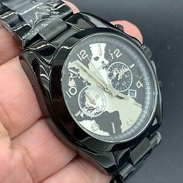 MICHAEL KORS MK-6271 CHRONOGRAPH 24 HOURS DUAL TIME DATE S/S QUARTZ MEN ...