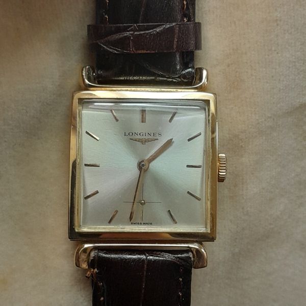 Vintage 18K Gold Men's Longines Classic Square Watch. GREAT CONDITION ...