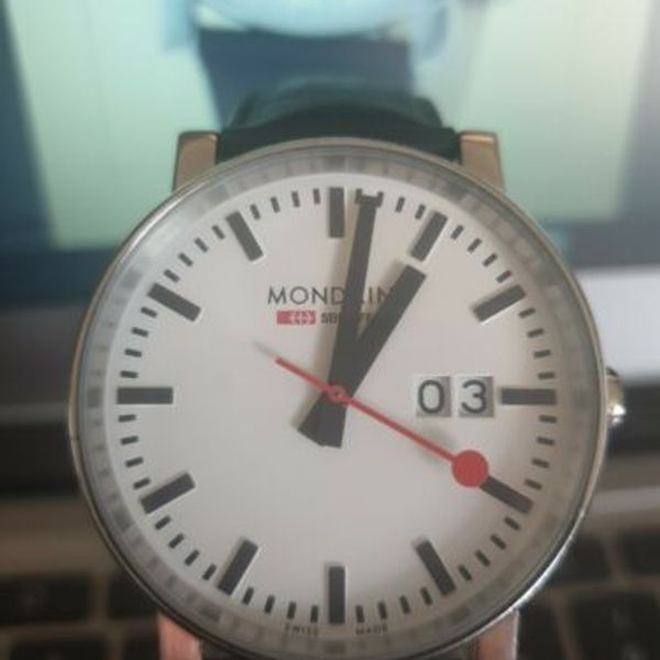 MONDAINE LARGE DATE SBB CFF FFS SWISS RAILWAY WATCH | WatchCharts ...