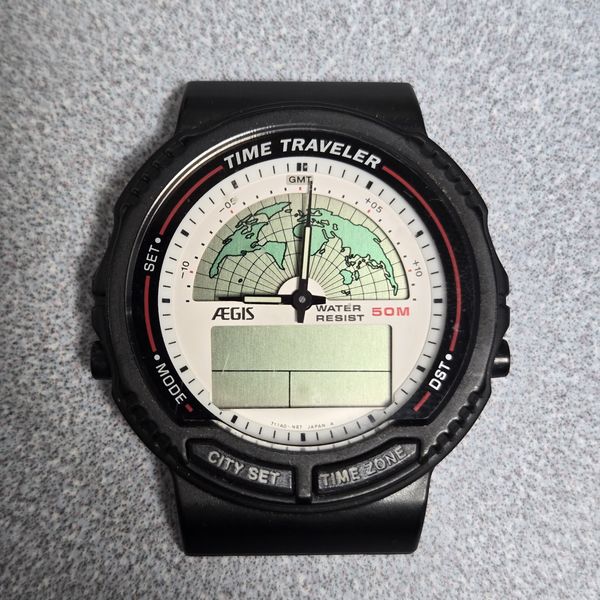 CASIO/Aegis Time Traveler Digital Watch Rare Vintage Parts Repair ...