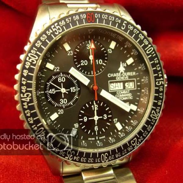 Chase-Durer automatic Chronograph, black dial. Very much a Pilot's and ...