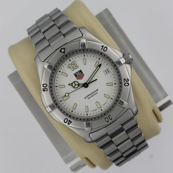 Tag Heuer WK1111.BA0308 Mens 2000 Series Watch White Silver Professional 8" | WatchCharts ...