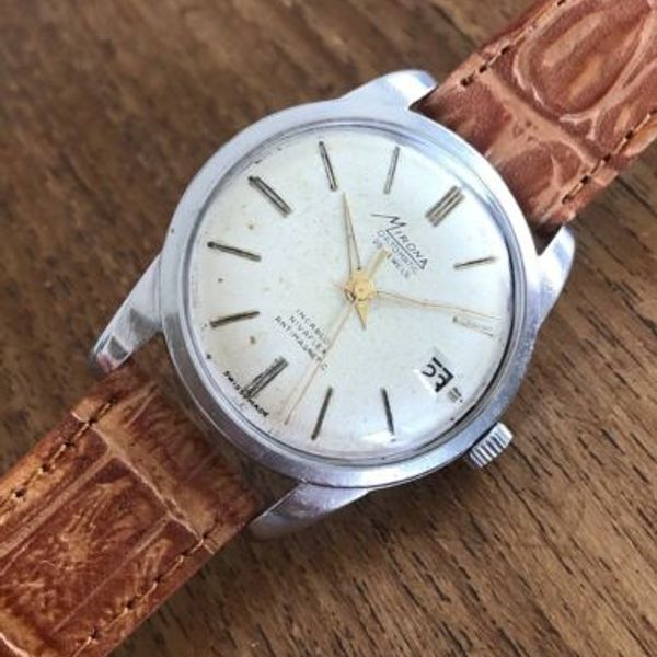 Vintage Men’s 1960s Mirona Datomatic Watch Automatic All Steel AS1701 ...