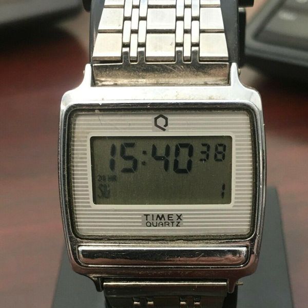 Vintage Timex S Cell Mens Stainless Digital Watch New Battery ...