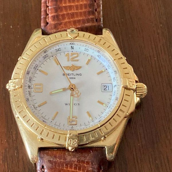 Breitling Wings 38mm 18k Solid Gold Automatic Watch - K10050 - 100 ...