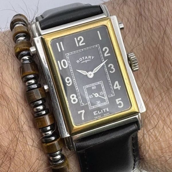 Rotary Elite Reversible Double Face Quartz Men's Watch | WatchCharts ...