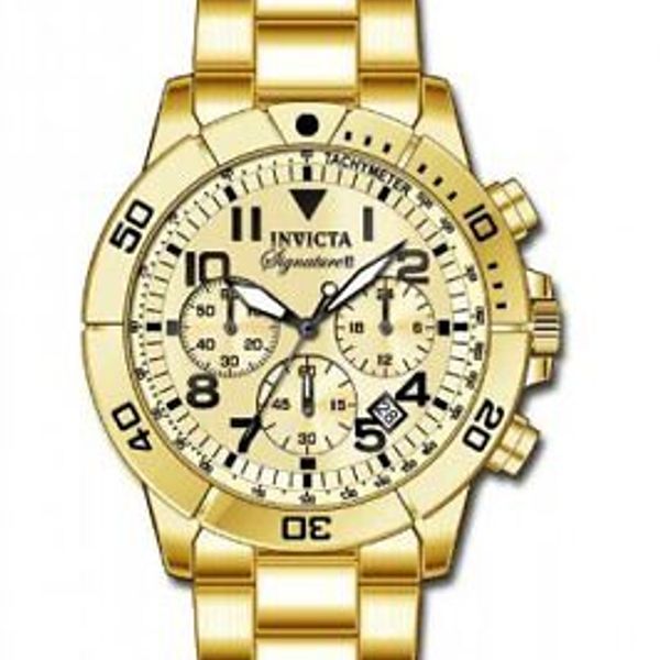 Invicta Signature II Chronograph Gold-tone Stainless Steel Mens Watch ...