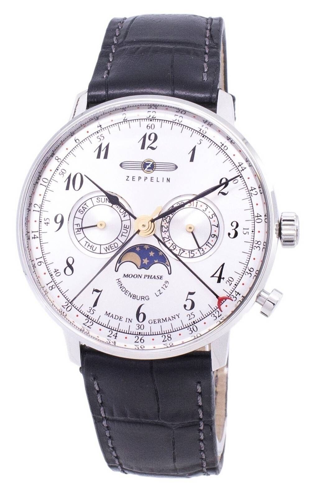 Zeppelin Series LZ 129 Hindenburg Silver Dial 7036-1 Moon Phase Men's ...