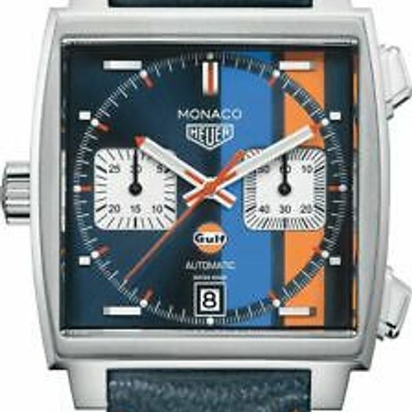 New TAG Heuer Monaco Gulf Steve McQueen Men's Watch CAW211R.FC6401 ...