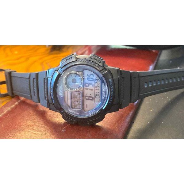 Men's 45mm Casio 5 Alarm World Time Watch, AE-1000W | WatchCharts ...