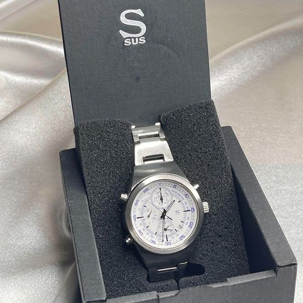 SEIKO 7T52-6B00 Chronograph White Dial Quartz 10BAR w/Box Japan Men's ...
