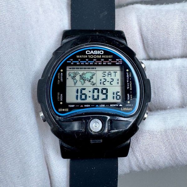 Vintage Casio TS-100 (815) Word Time/Temperature Men's Digital Watch ...