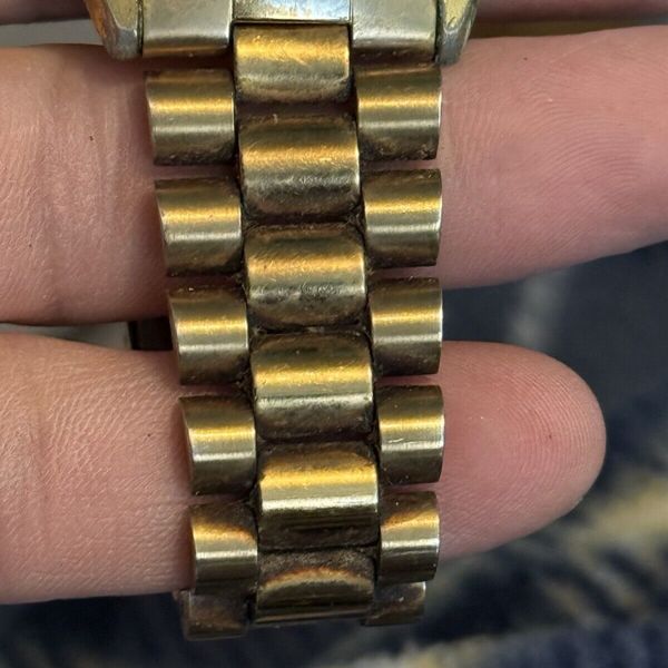 RARE Seiko Quartz Day Date Full Gold Fluted Vintage Watch Untested ...