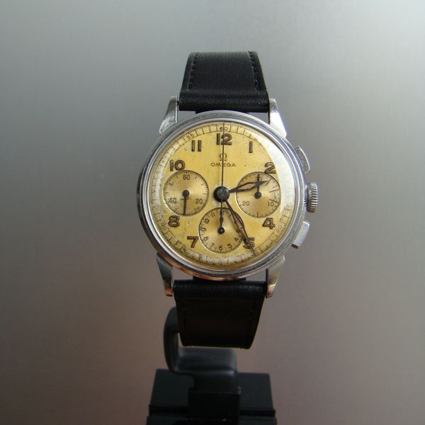 Vintage WWII era Omega Steel Chronograph Ref 2277-1 Cal 27 CHRO C12 PC ...