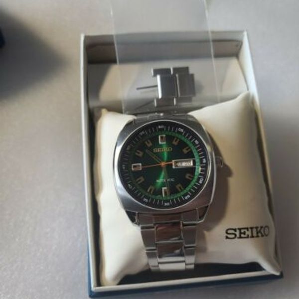Seiko SNKM97 Recraft GREEN Dial Stainless Steel Automatic Men's Watch ...