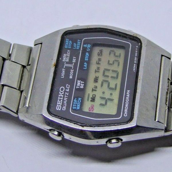 Gent's Vintage SEIKO Chronograph Digital Wristwatch - Seiko A128-5010 ...