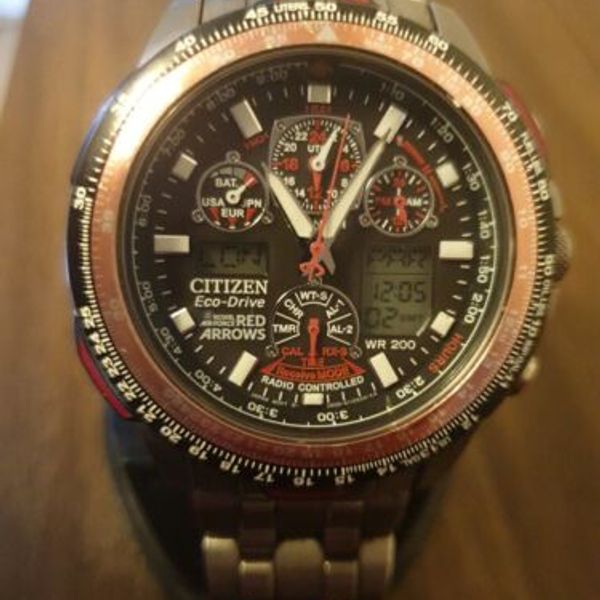 CITIZEN WATCH RED ARROWS SKYHAWK A.T SUPER TITANIUM ECO DRIVE MENS ...