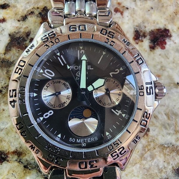 Fossil Watch Men 40mm Panda Chronograph, Good ð , All Original ...