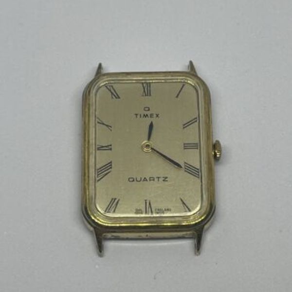 Vintage Timex Square Mens Watch Gold Tone Not Running Dial England ...