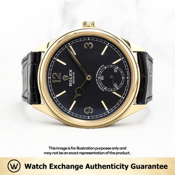 New Jan 2025 Rolex 1908 Leather 52508 Black Dial Z12573 | WatchCharts ...