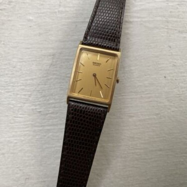 Vintage Seiko Tank 7430-5560 Quartz Watch New Battery Seiko Leather ...
